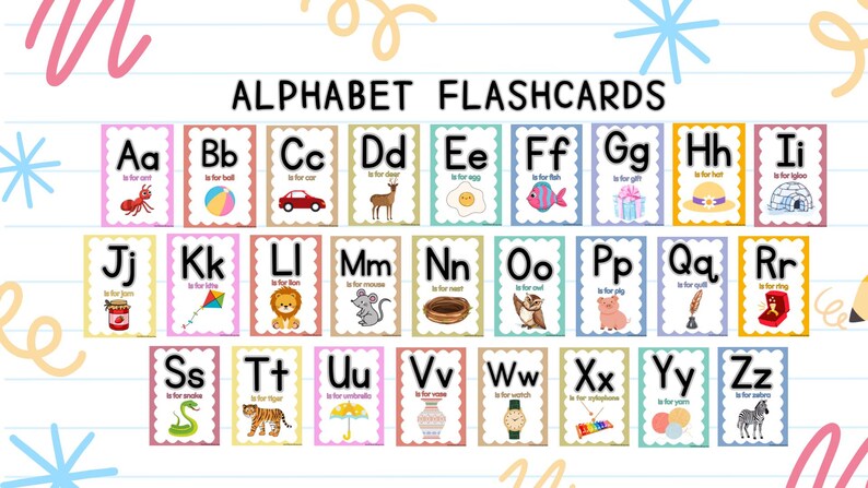 Alphabet (A to Z) Flashcards - Etsy