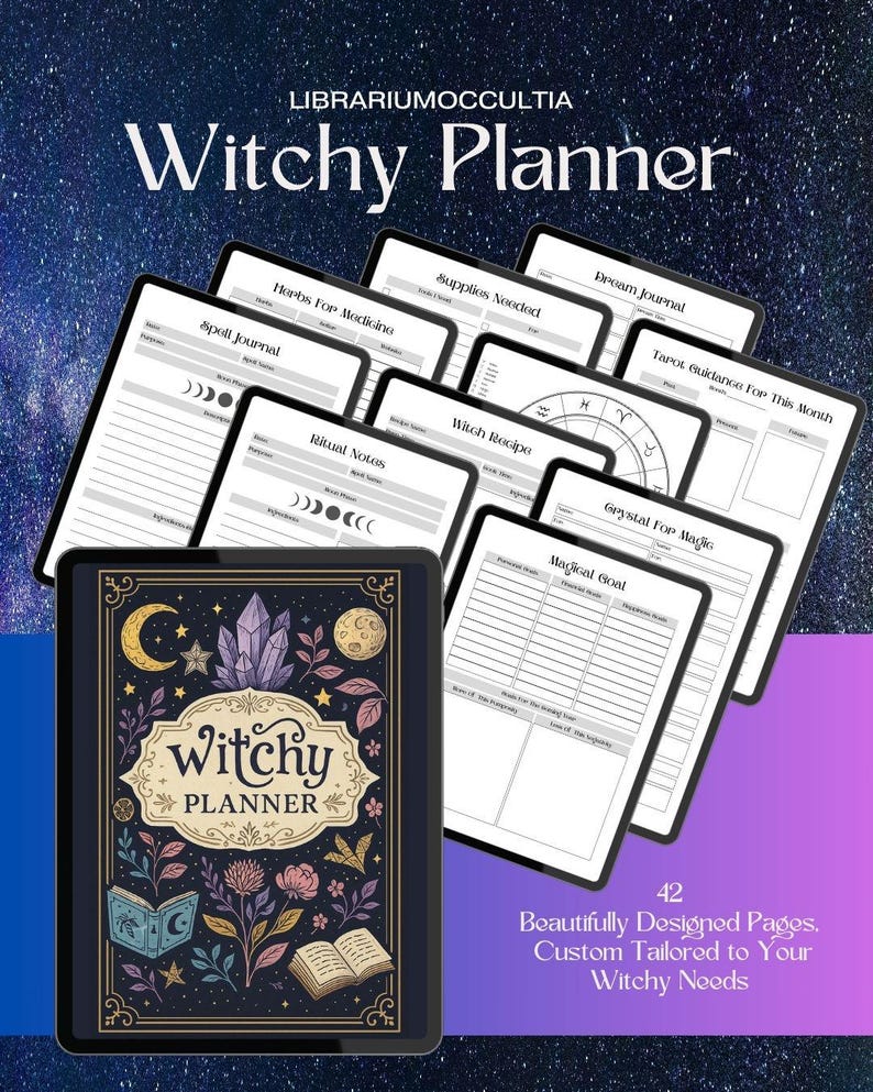 Witchy Planner Printable | Magical Daily, Weekly, Monthly Planner PDF ...