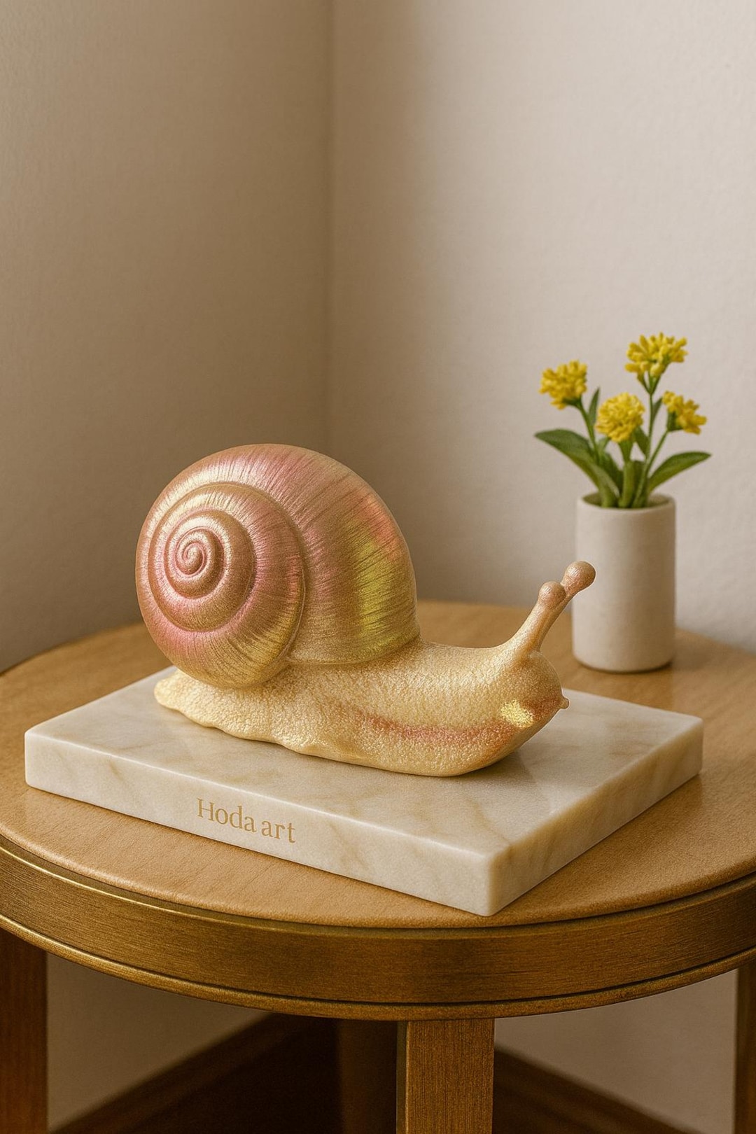 Handmade Epoxy Resin Snail, Marble Base - Etsy