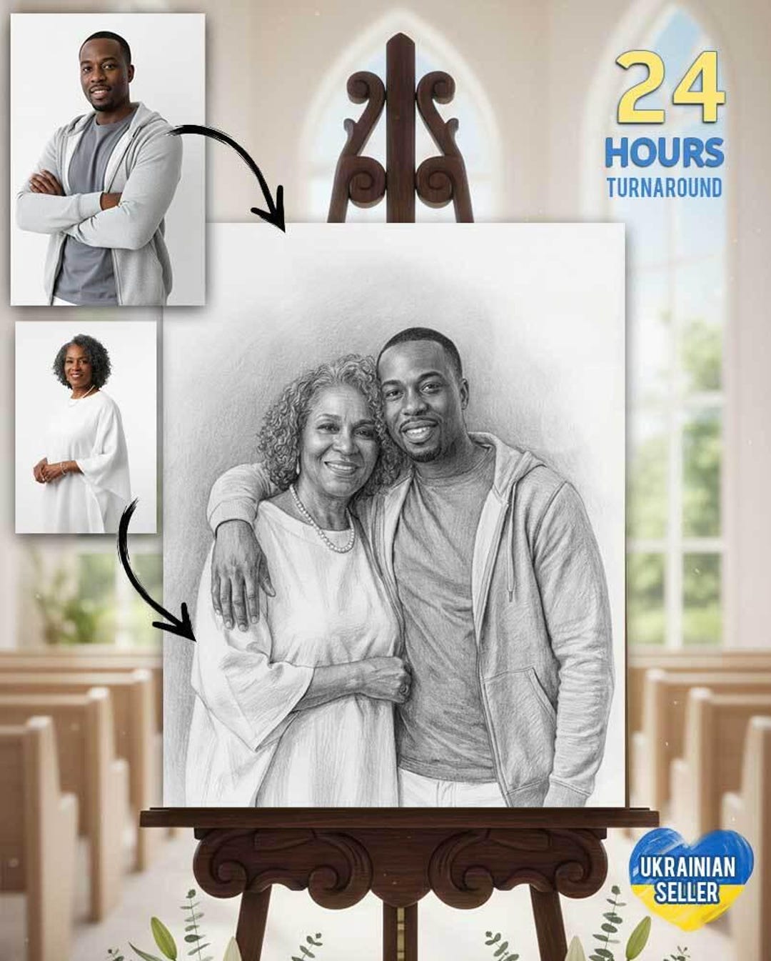 Add Loved One to Photo Memorial Portrait – Deceased Father or Mother ...