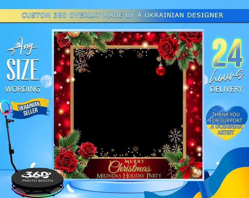 Christmas 360 Photo Booth Overlay | Merry Christmas 360 Overlay ...