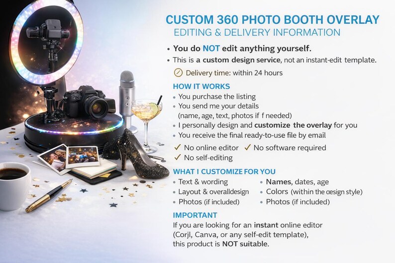 Custom 360 Photo Booth Overlay | Wedding 360 Overlay Frame ...