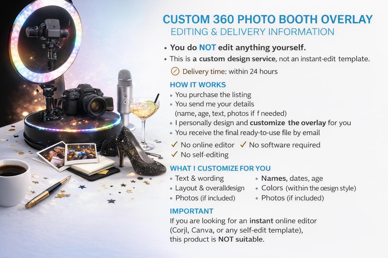 Custom 360 Photo Booth Overlay | Wedding 360 Overlay Frame ...