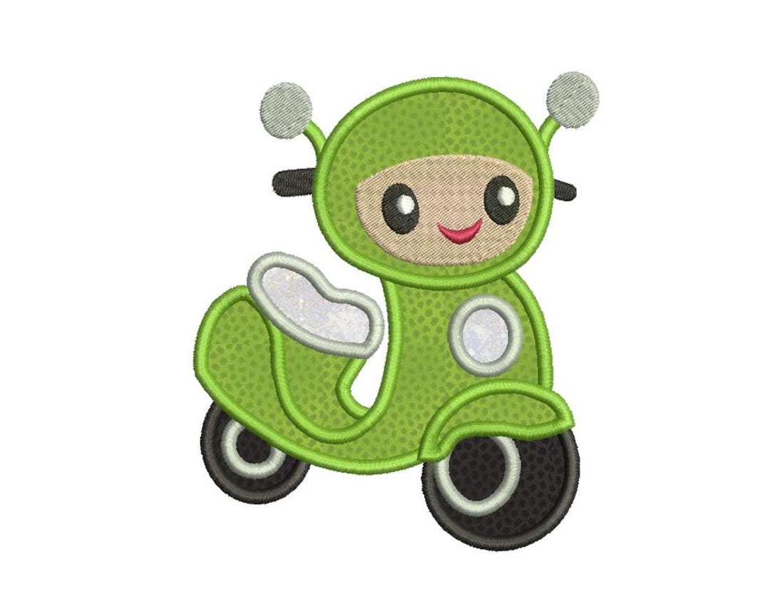 Machine Embroidery Applique Scooter Motorbike 3 - Etsy