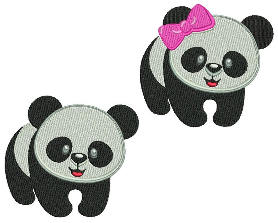 Machine Embroidery Panda 2 Mini Set - Etsy