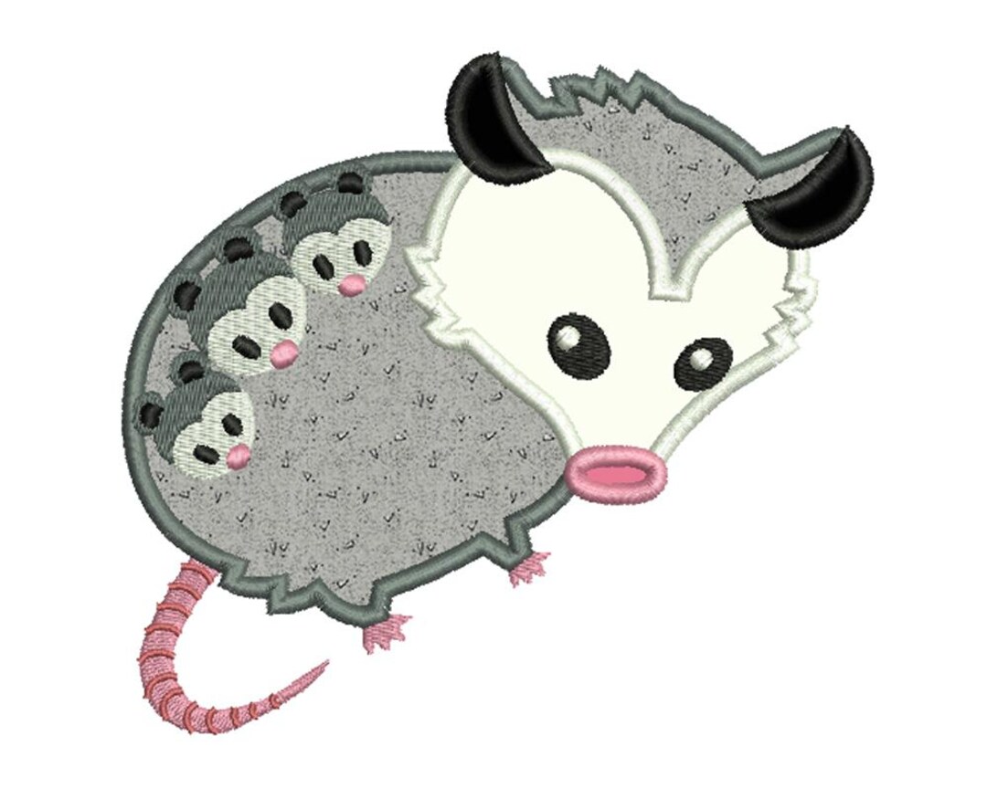 Machine Embroidery Applique Possum 2 Animal - Etsy