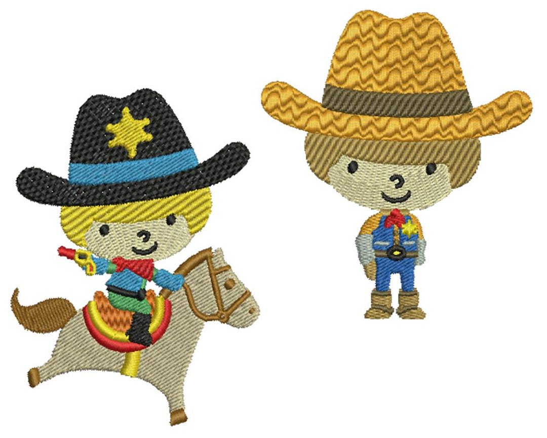 Machine Embroidery Cowboy Mini Set 1 - Etsy