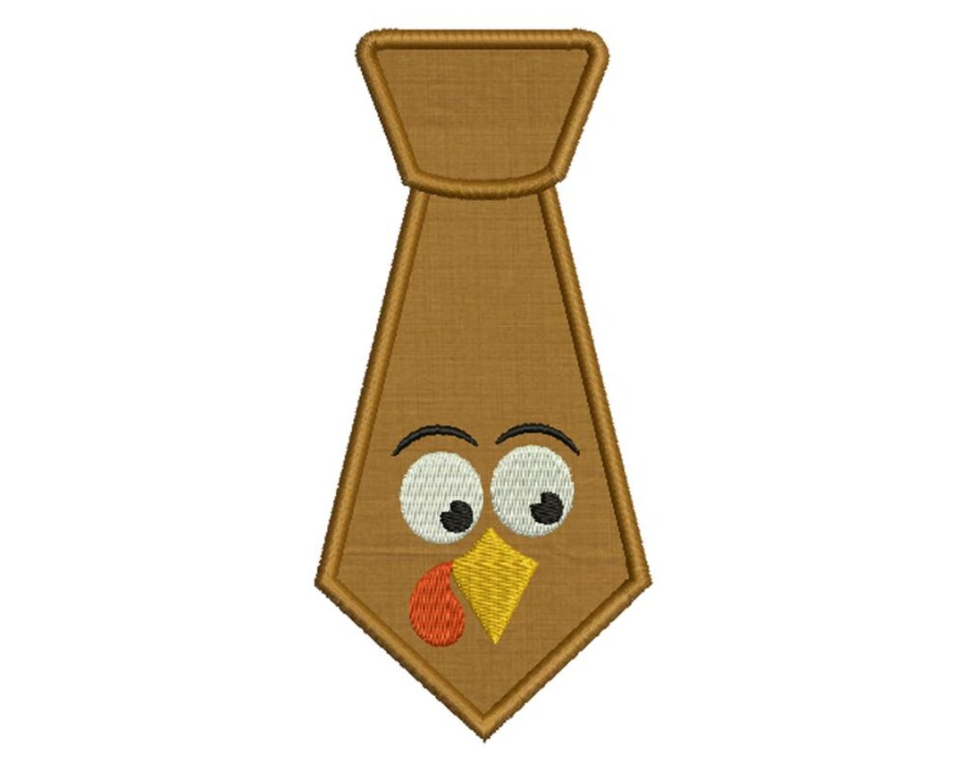 Machine Embroidery Applique Men's Tie Thanksgiving - Etsy