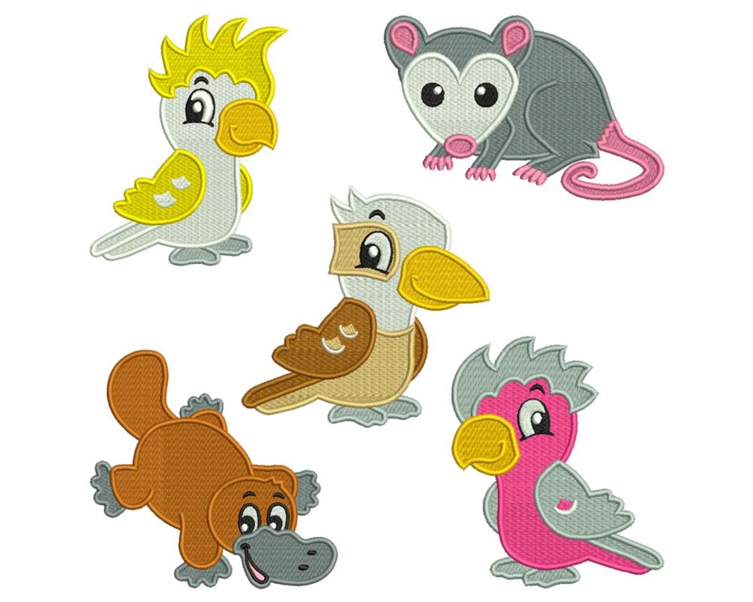 Machine Embroidery Australian Animal Mini Set - Etsy