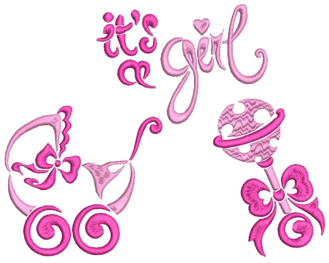 Machine Embroidery Baby Girl Mini Set - Etsy