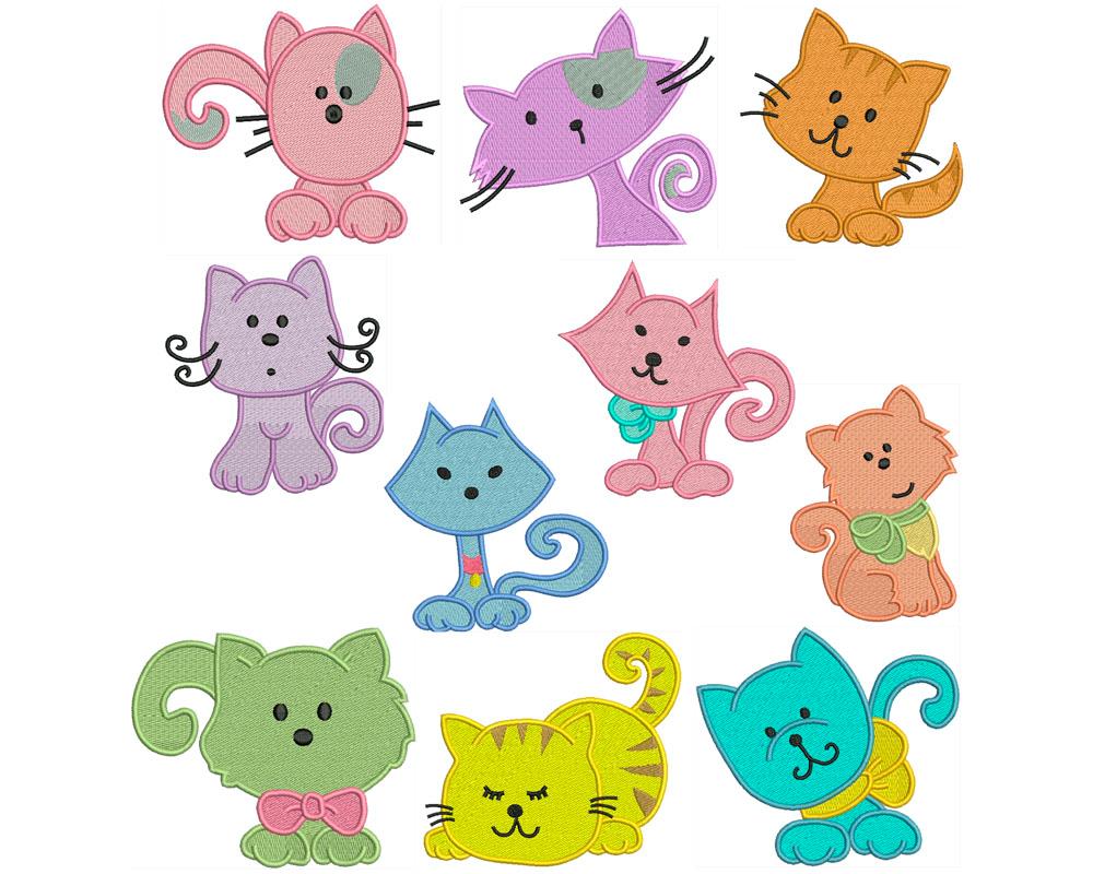 Machine Embroidery Cat Kitten Animal Set - Etsy