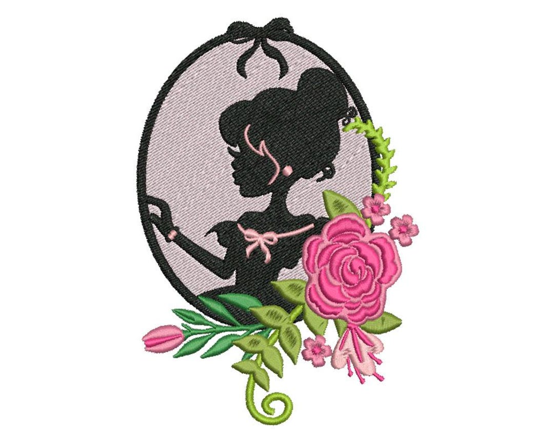 Machine Embroidery Silhouette Lady Girl 5 - Etsy