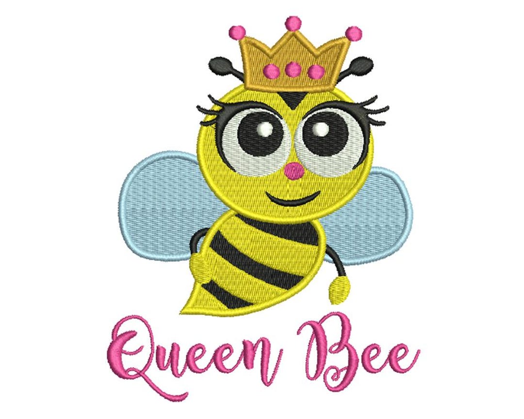 Machine Embroidery Queen Bee 2 Animal - Etsy