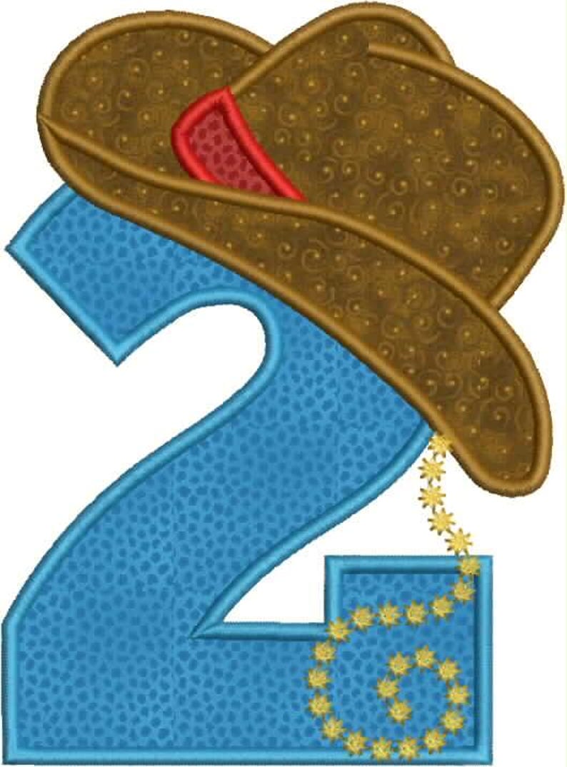 Machine Embroidery Applique Cowboy Number Two 2 - Etsy