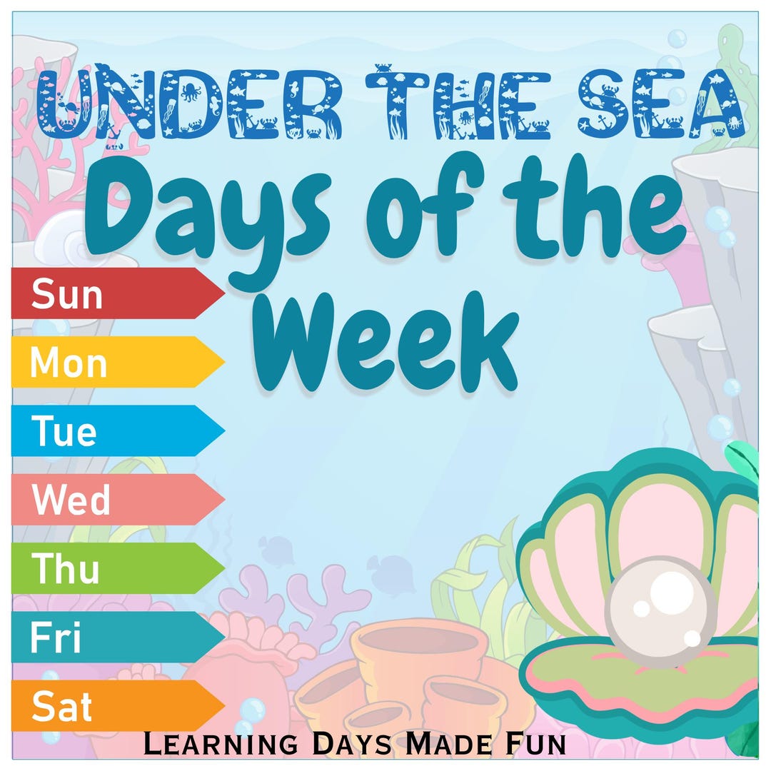Under the Sea Days of the Week Posters | Classroom Decor (PDF & PNG) - Etsy