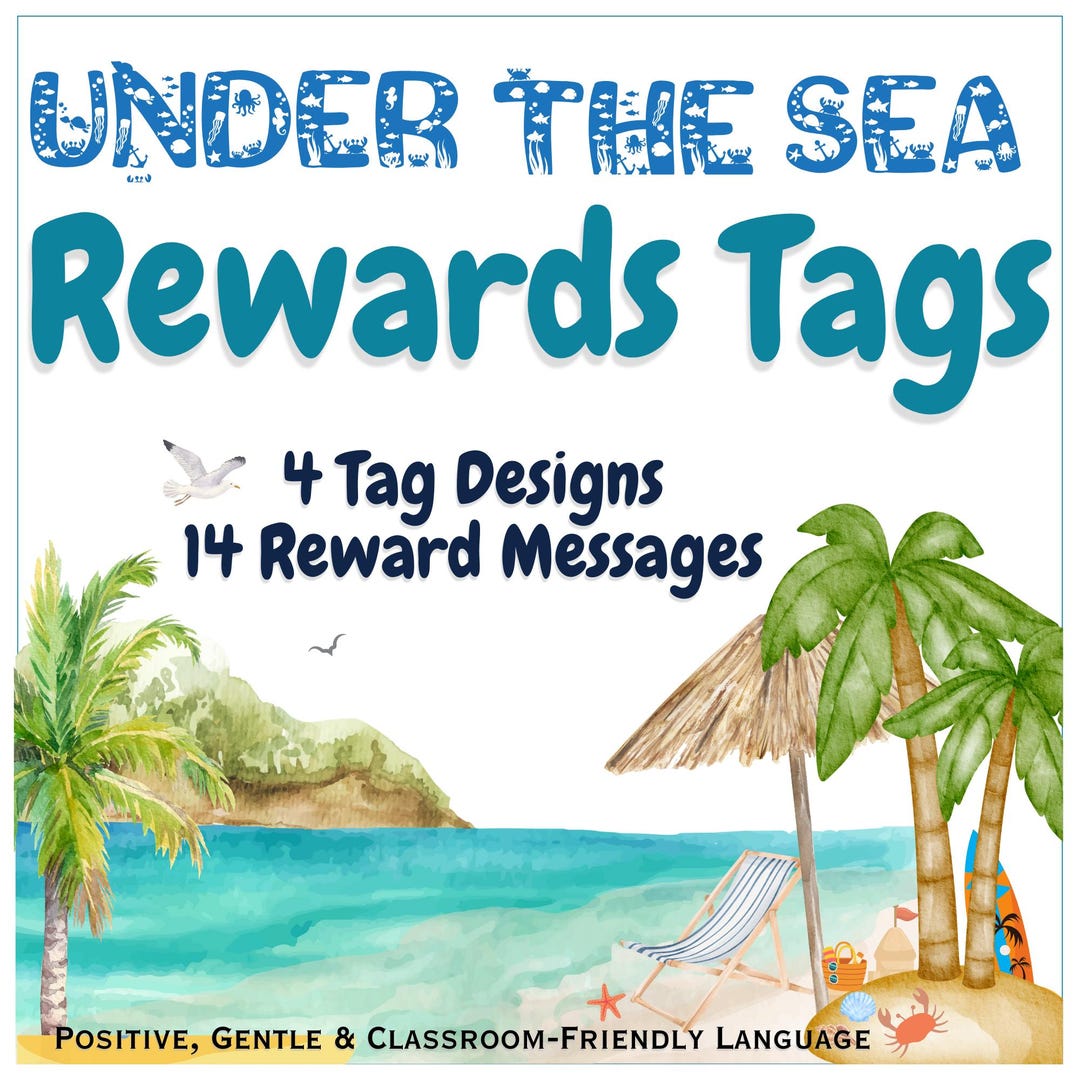 Under the Sea Rewards Tags | Classroom Reward Tags | Printable PDF ...
