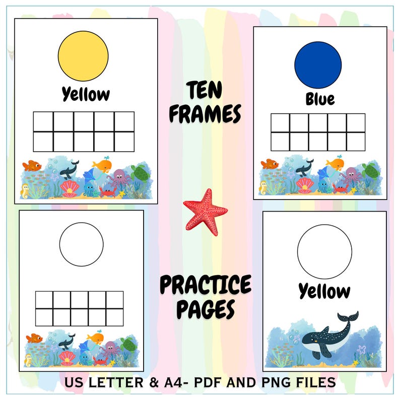 Under the Sea Colors Posters & Ten Frames | Color Recognition ...