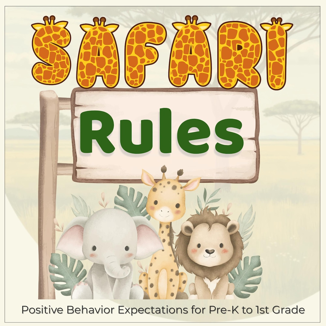 Safari Classroom Rules Posters | Positive Behavior Rules for Pre-k–1st ...