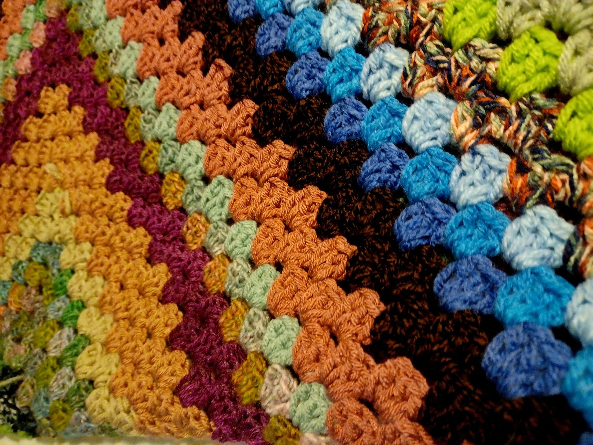 Handmade Crocheted Granny Stitch Multi Color Afghan FREE Shipping - Etsy