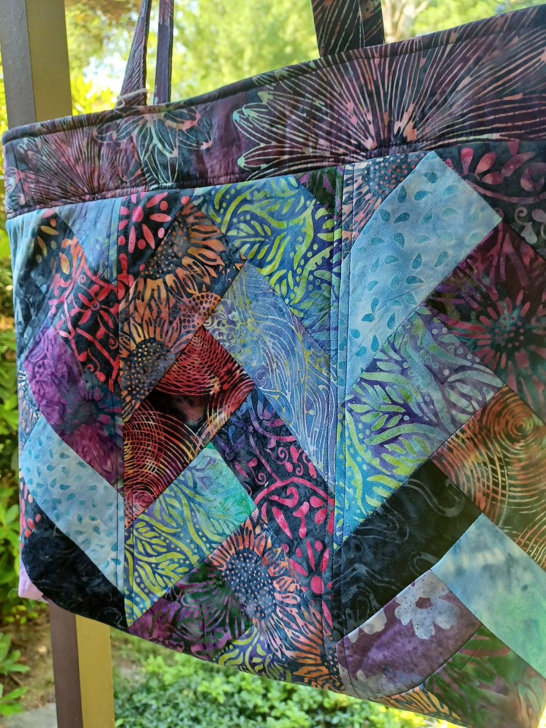 Batik Braid Pattern Tote Bag With Handles and Pocket - Etsy