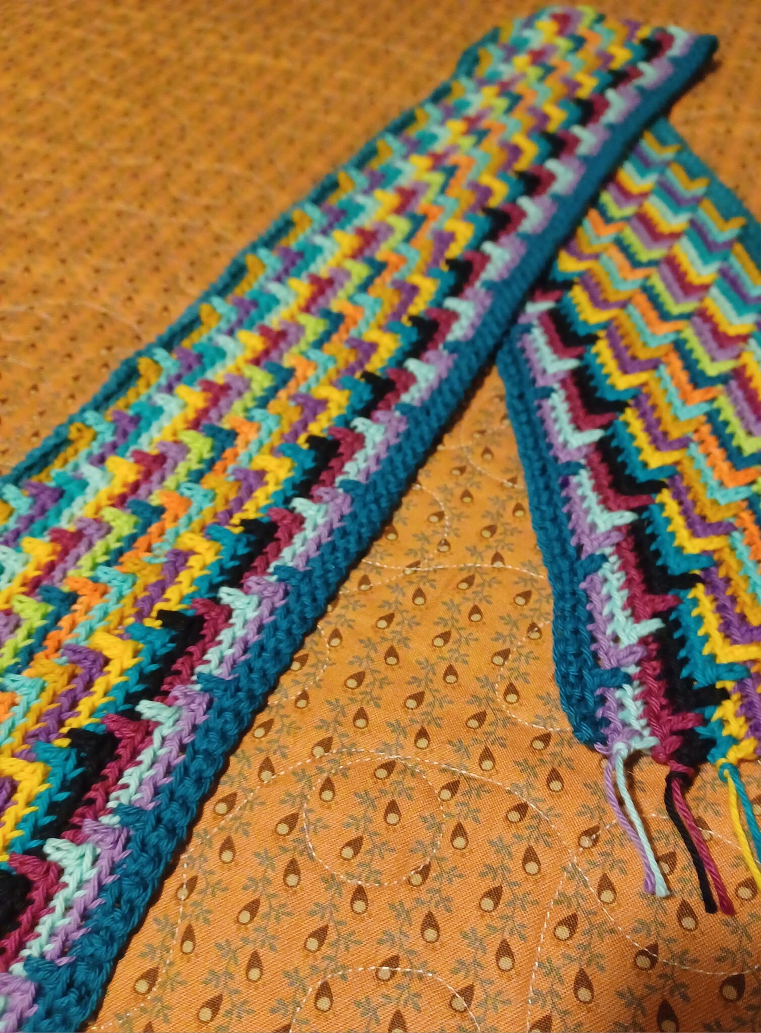 Handmade Mosaic Crochet Apache Tears Stitch Cotton Scarf - Etsy