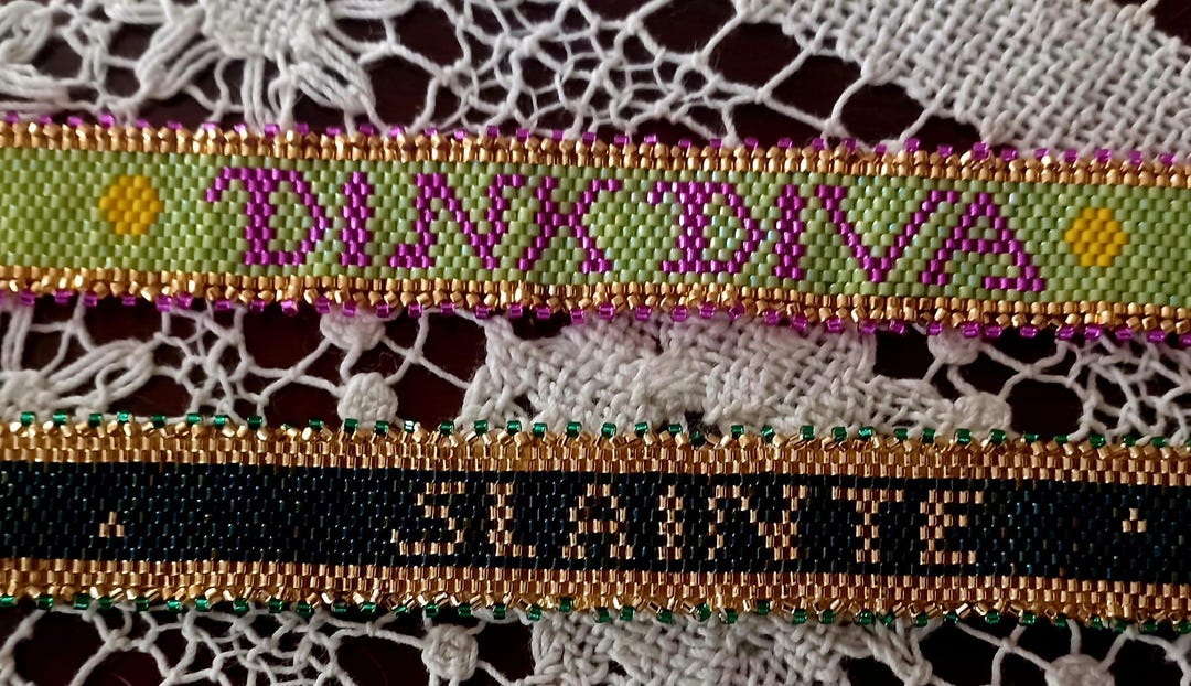 Slainte Irish Greeting OR Dink Diva Beaded Bracelet Peyote Stitch Seed ...