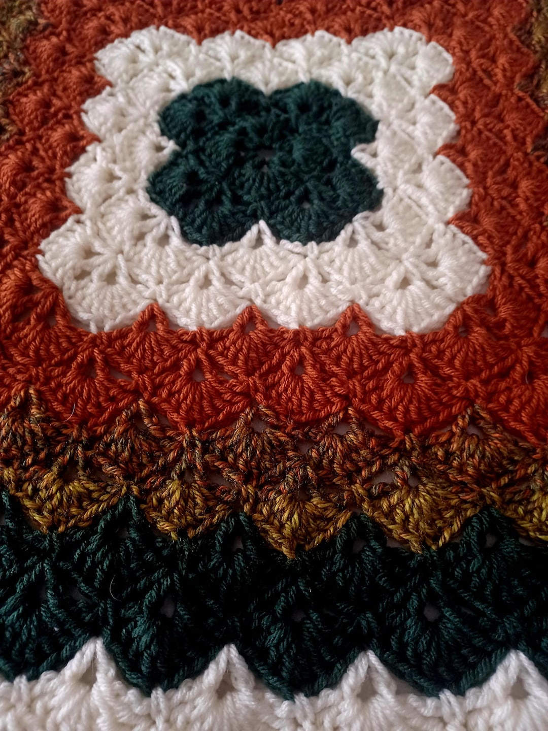 Handmade Crocheted Shell Stitch Irish Colors Throw Afghan - Etsy
