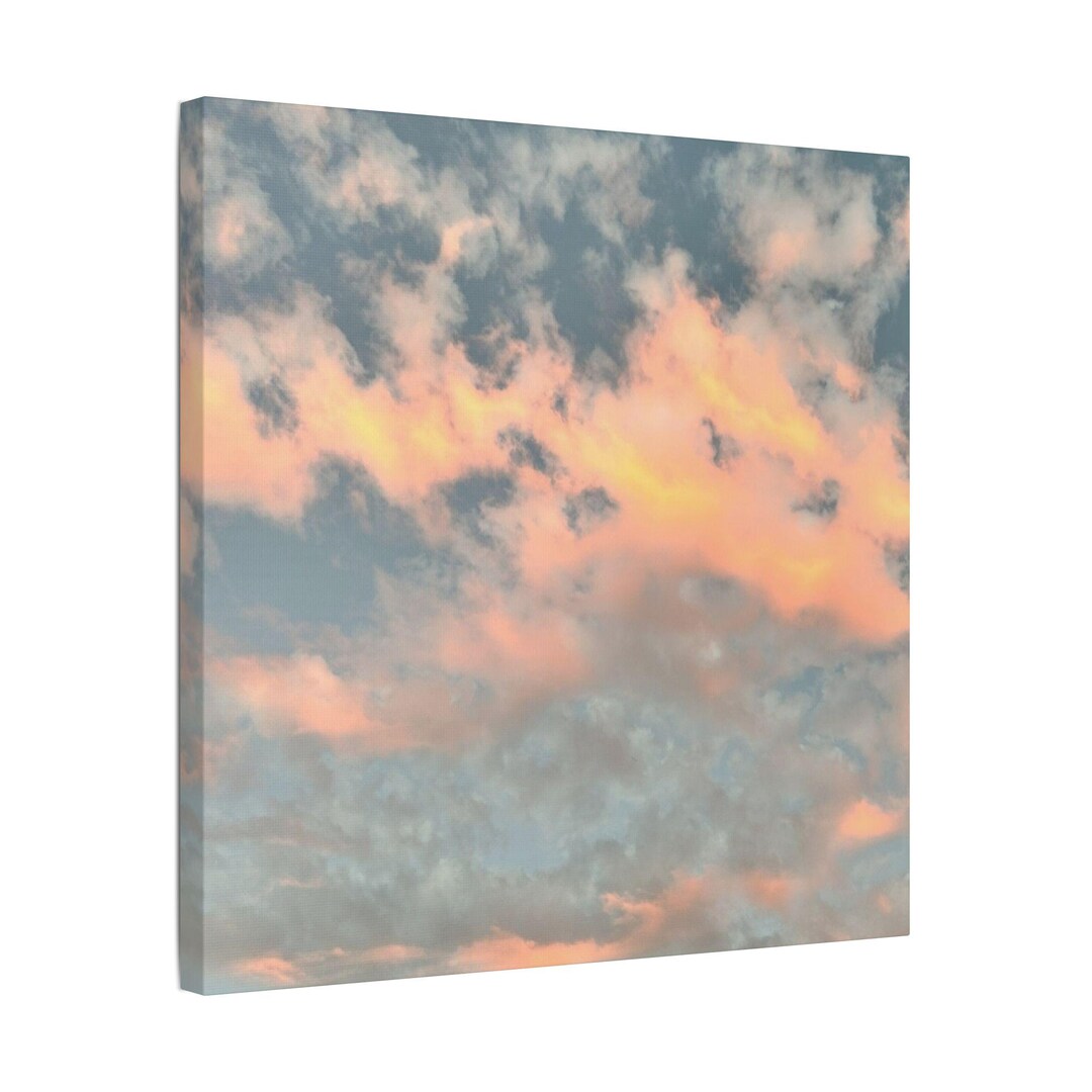 Soft Sunset Clouds on Satin Canvas | Peaceful Sky Wall Art - Etsy