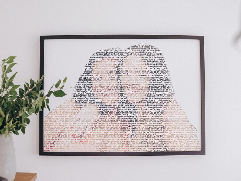 Custom Song Lyrics Photo Print, Personalized Gift (digital Download) - Etsy
