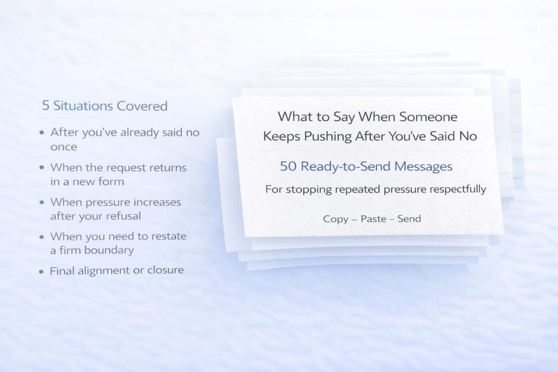 When Someone Keeps Pushing After No – What to Say (50 Ready-to-send ...