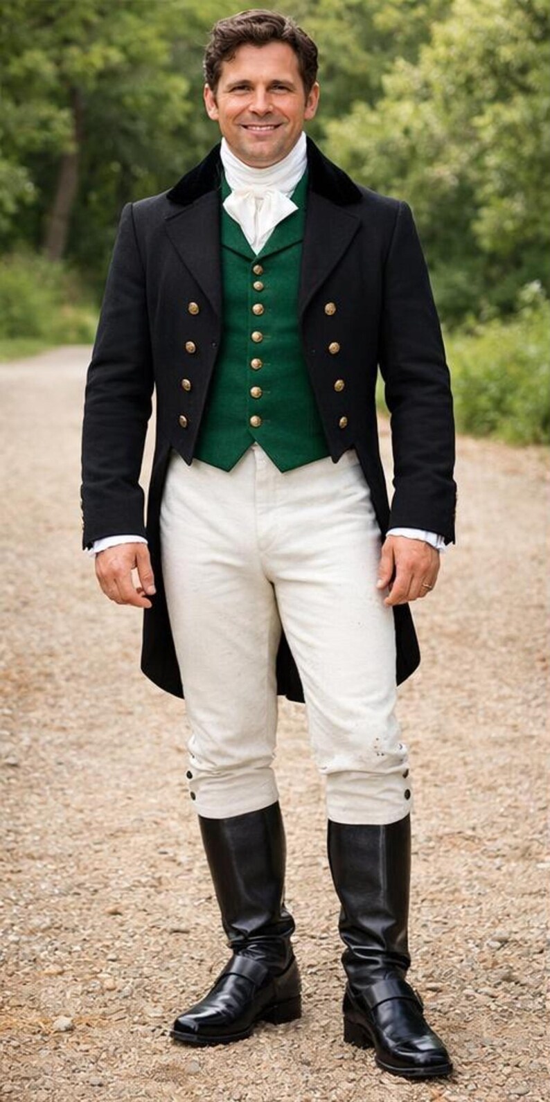 Men's Black Wool Regency Coat Historical Wedding Costume Dress - Etsy