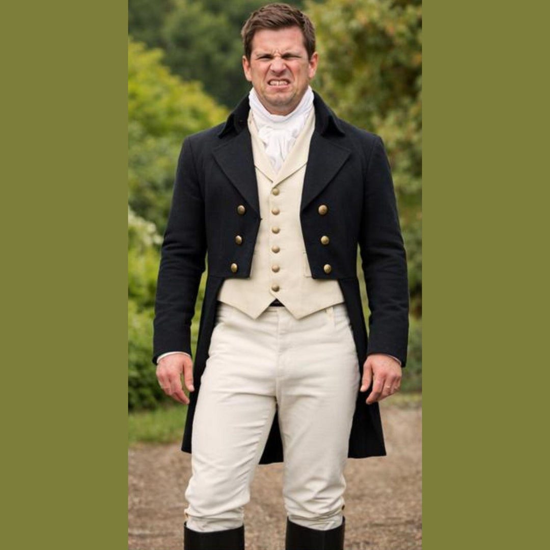 Men's Black Wool Regency Coat Historical Wedding Costume Dress - Etsy
