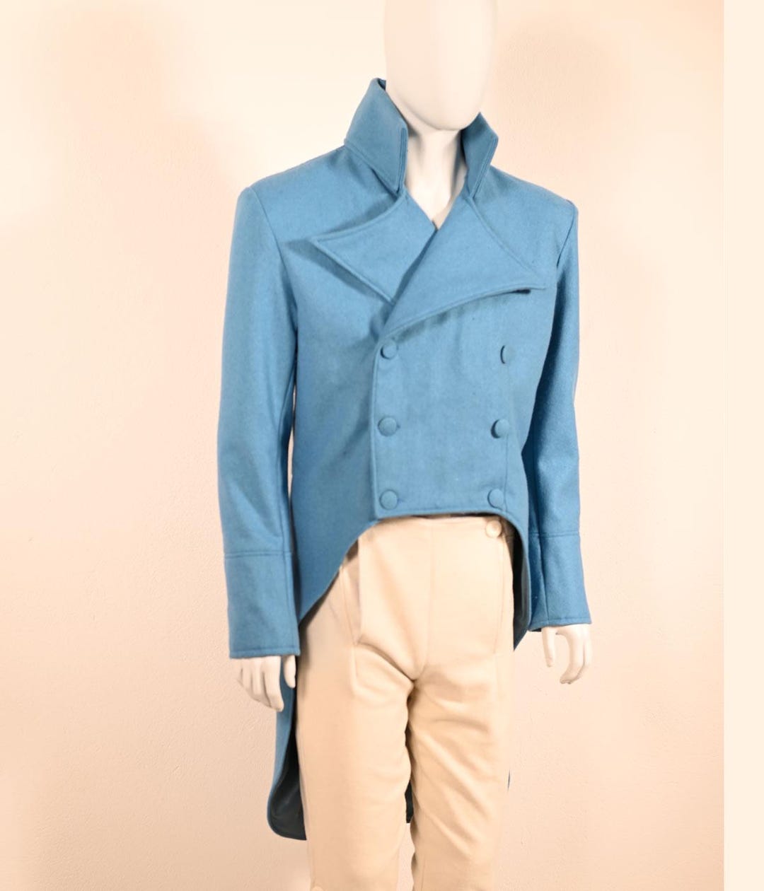 Men's Sky Blue Wool Regency Tailcoat, Double Breasted Victorian Coat - Etsy