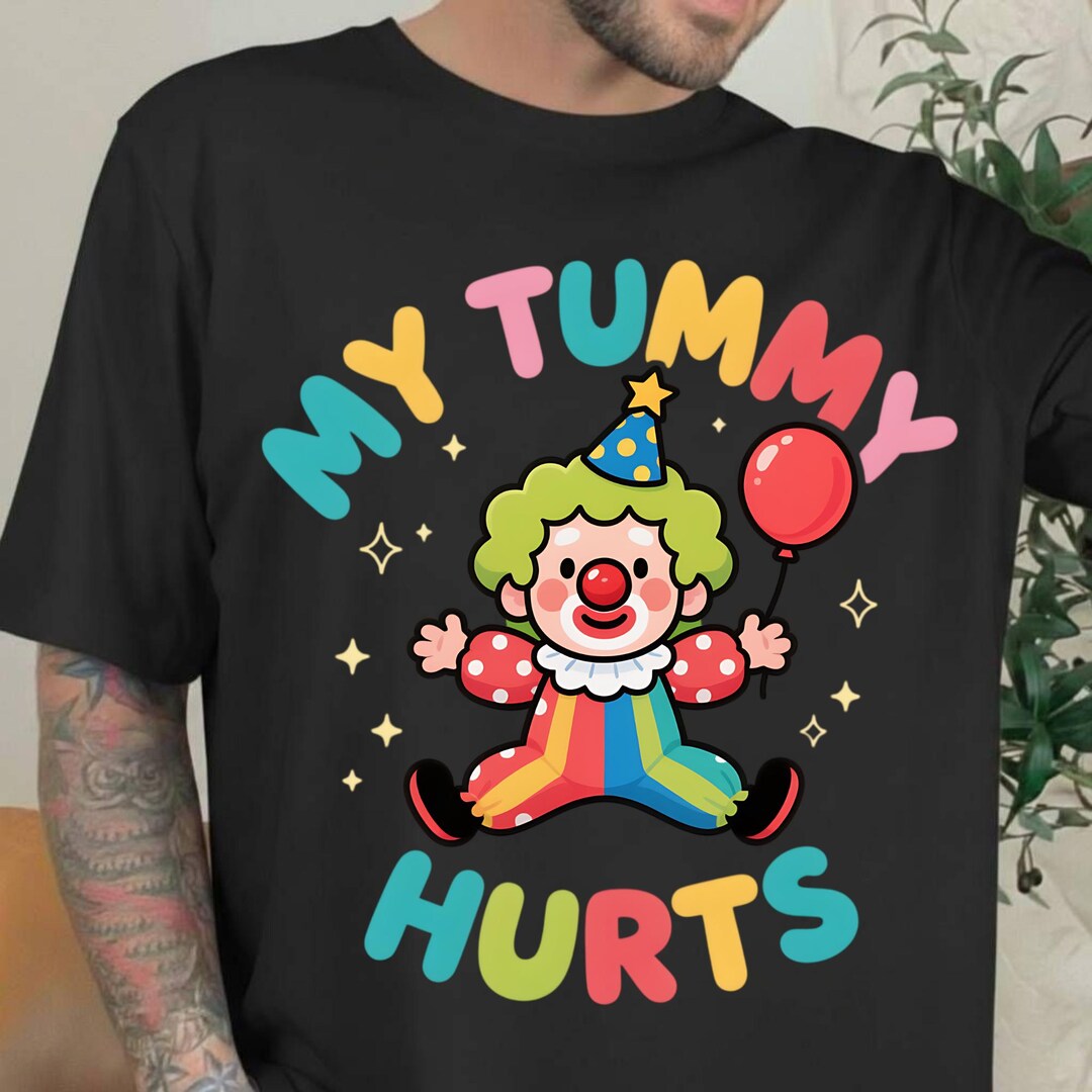 Clowncore Weirdcore PNG, Circus Kidcore Clown Design, My Tummy Hurts ...