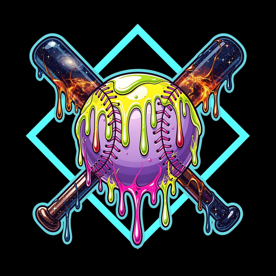 Neon Drip Baseball Bat PNG | Edgy Sports Clipart (digital Download) - Etsy