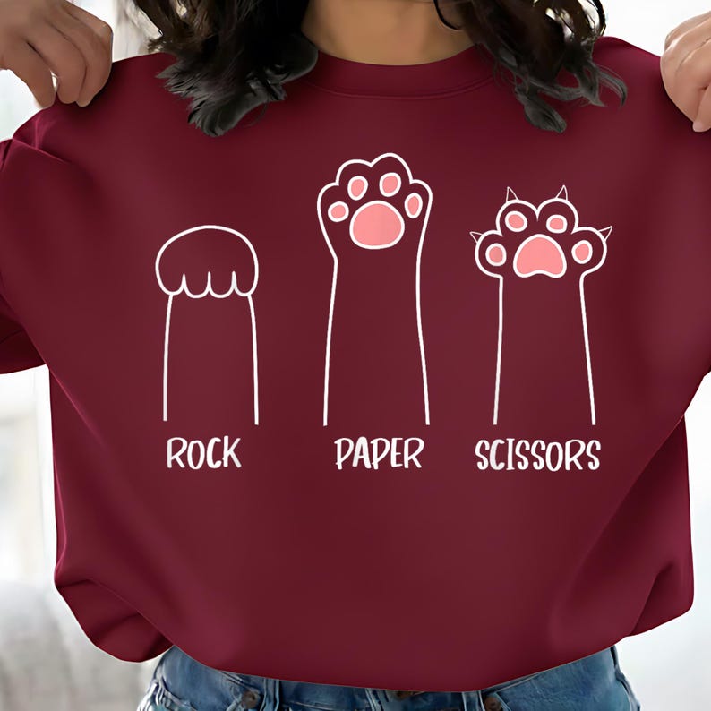 Funny Cat Paw Rock Paper Scissors Shirt | Introvert Tee - Etsy