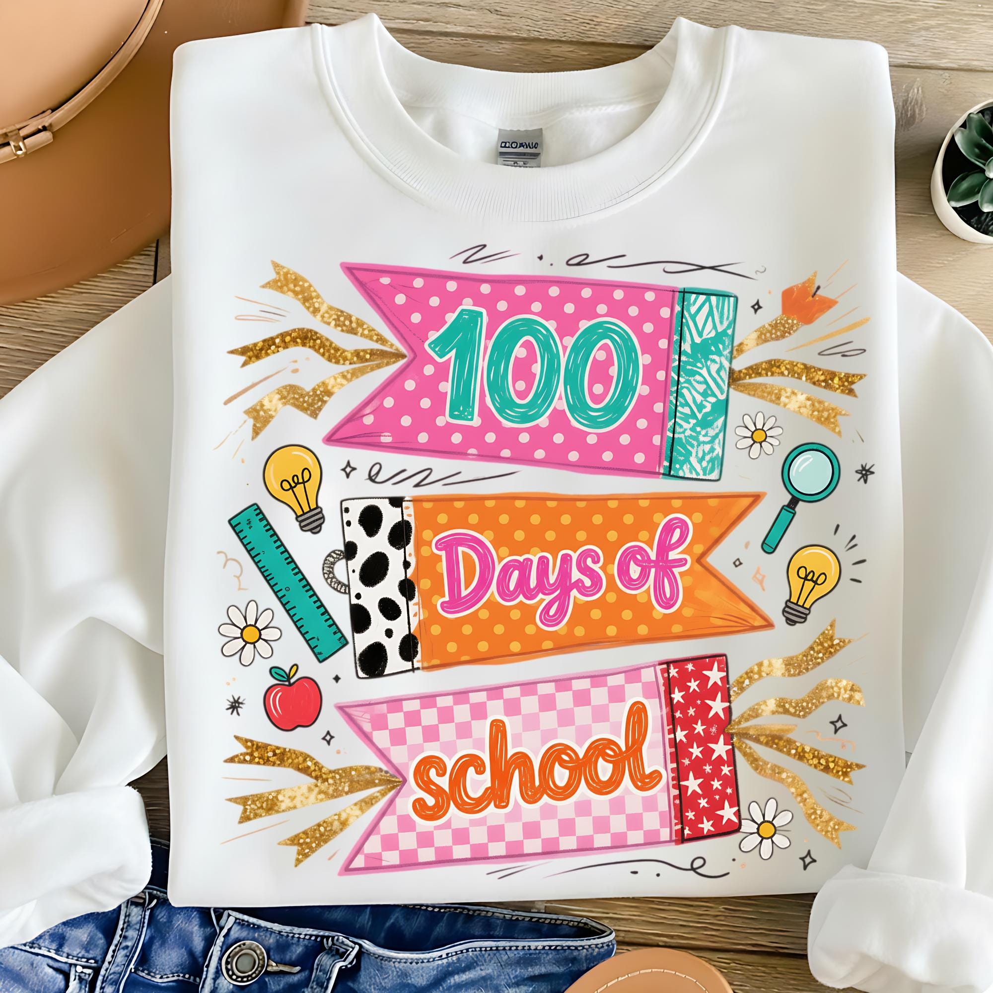 100 Days of School Pencil Banner PNG, Teacher Classroom Celebration ...