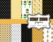 Items similar to INSTANT DOWNLOAD busy bees digital papers - holiday ...