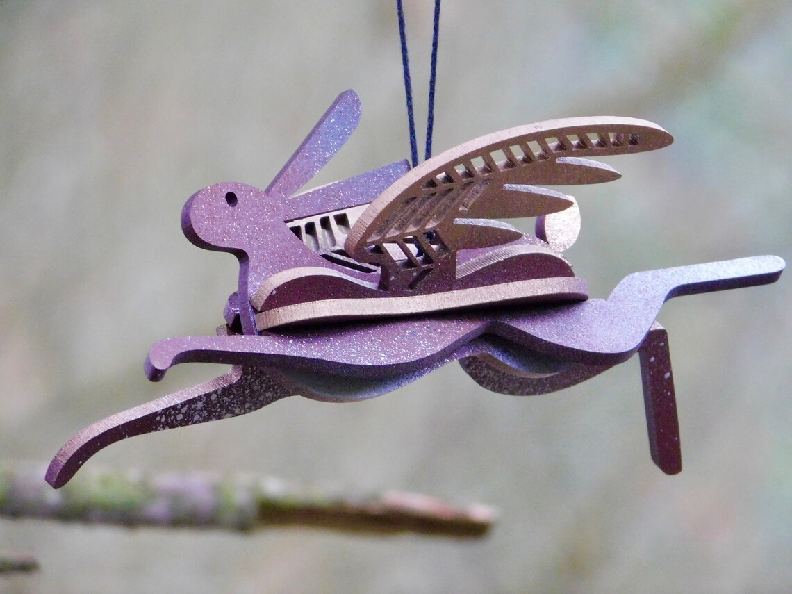 Flying Hare Mobile Decoration With or Without Moon. Laser Cut | Etsy