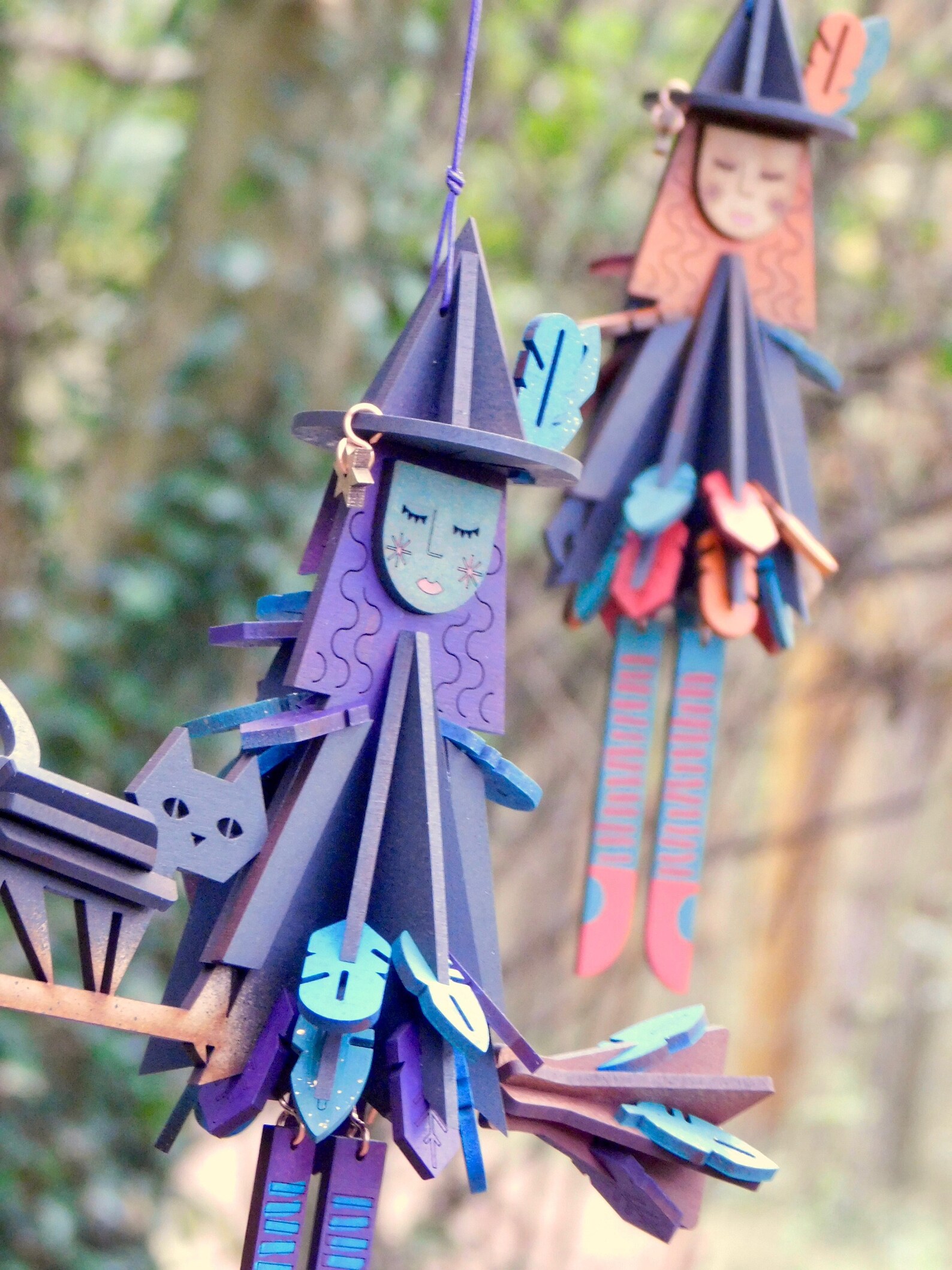 Cornish Halloween Witches With or Without Broom Laser Cut / | Etsy
