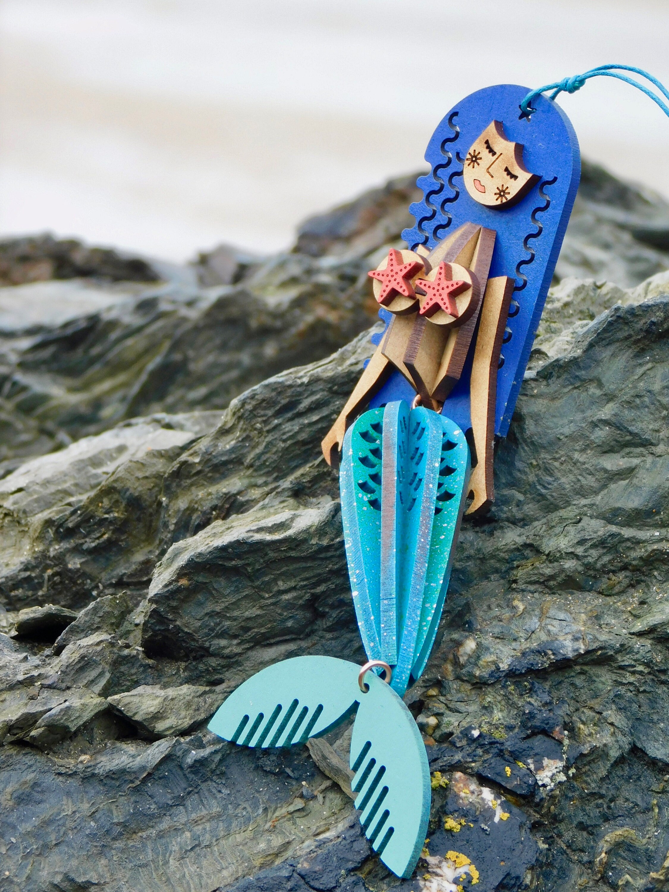 Mermaid Merman Mermate Merfolk Hanging Decorations, Laser Cut ...