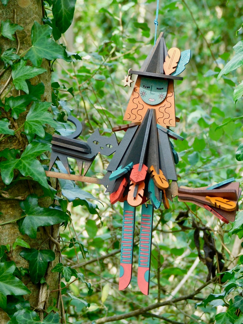 Cornish Halloween Witches With or Without Broom Laser Cut / | Etsy