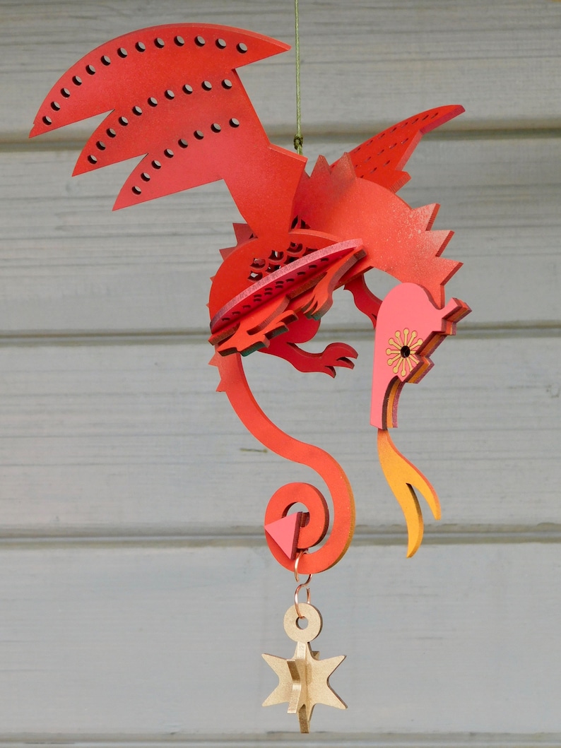 Cornish Dragon Mobile Decoration Laser Cut / Lasercut Mdf - Etsy