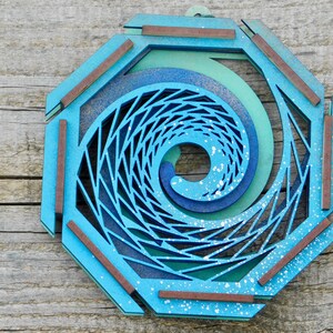 Wave, Octagon, Geometric, Layered Decoration, Laser Cut / Lasercut Mdf ...