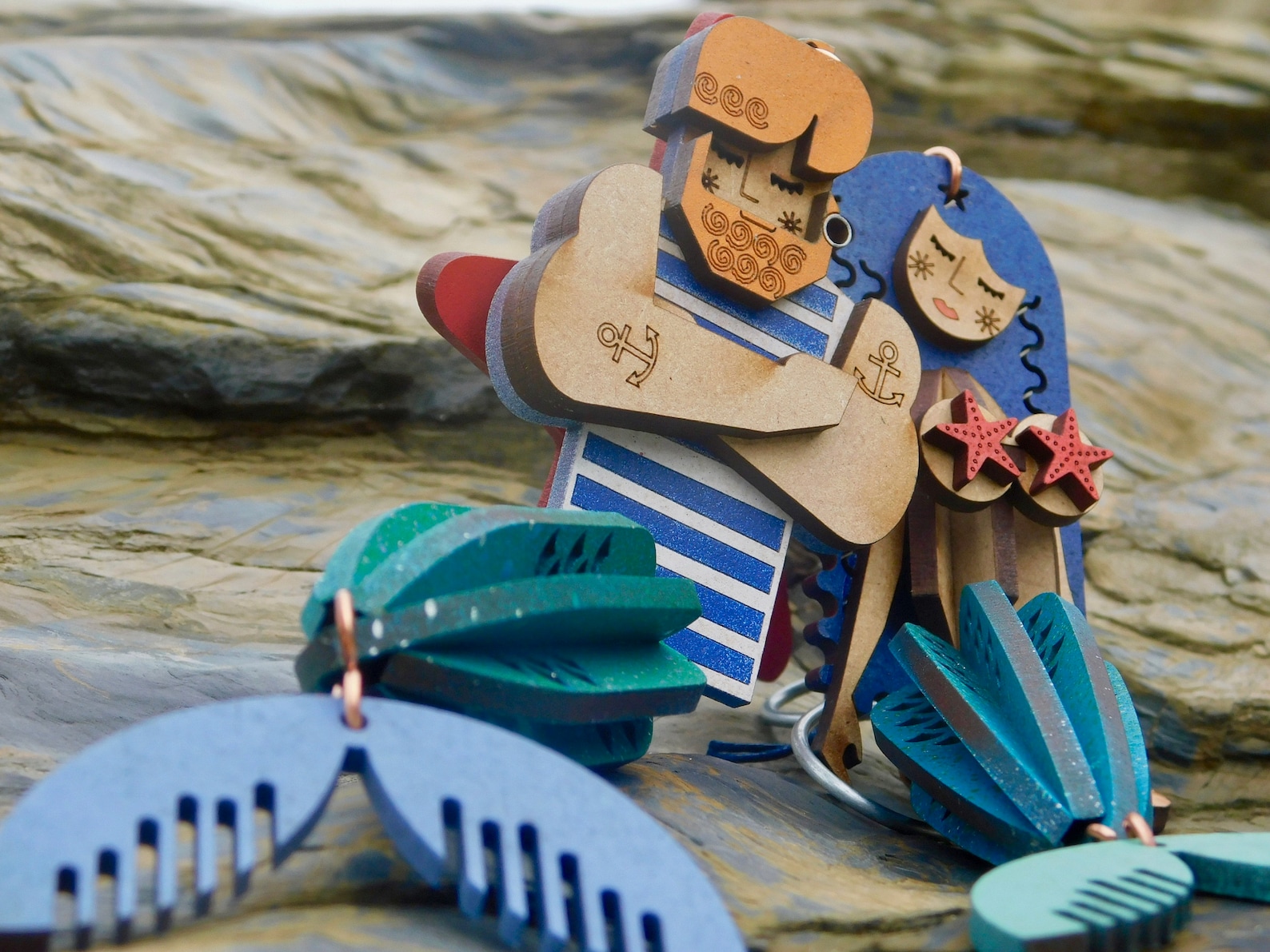 Mermaid Merman Mermate Merfolk Hanging Decorations, Laser Cut ...