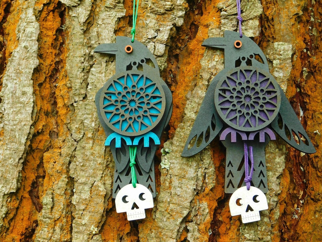 Crow | Raven, Lasercut Jumping Jack. Hanging, Flapping Decoration/ornament - Etsy