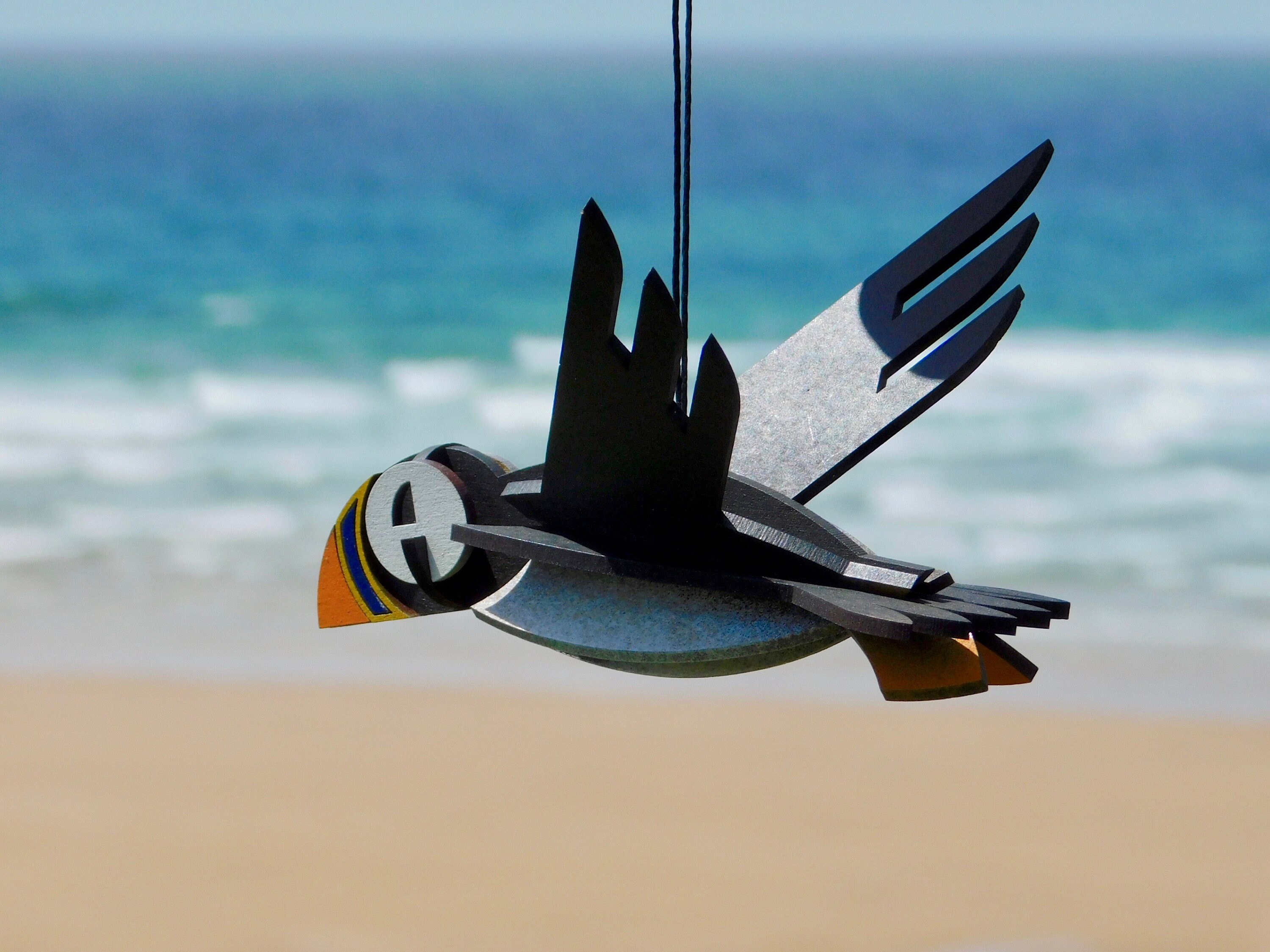 Flying Puffin Decoration With or Without Fish Wreath. Laser | Etsy