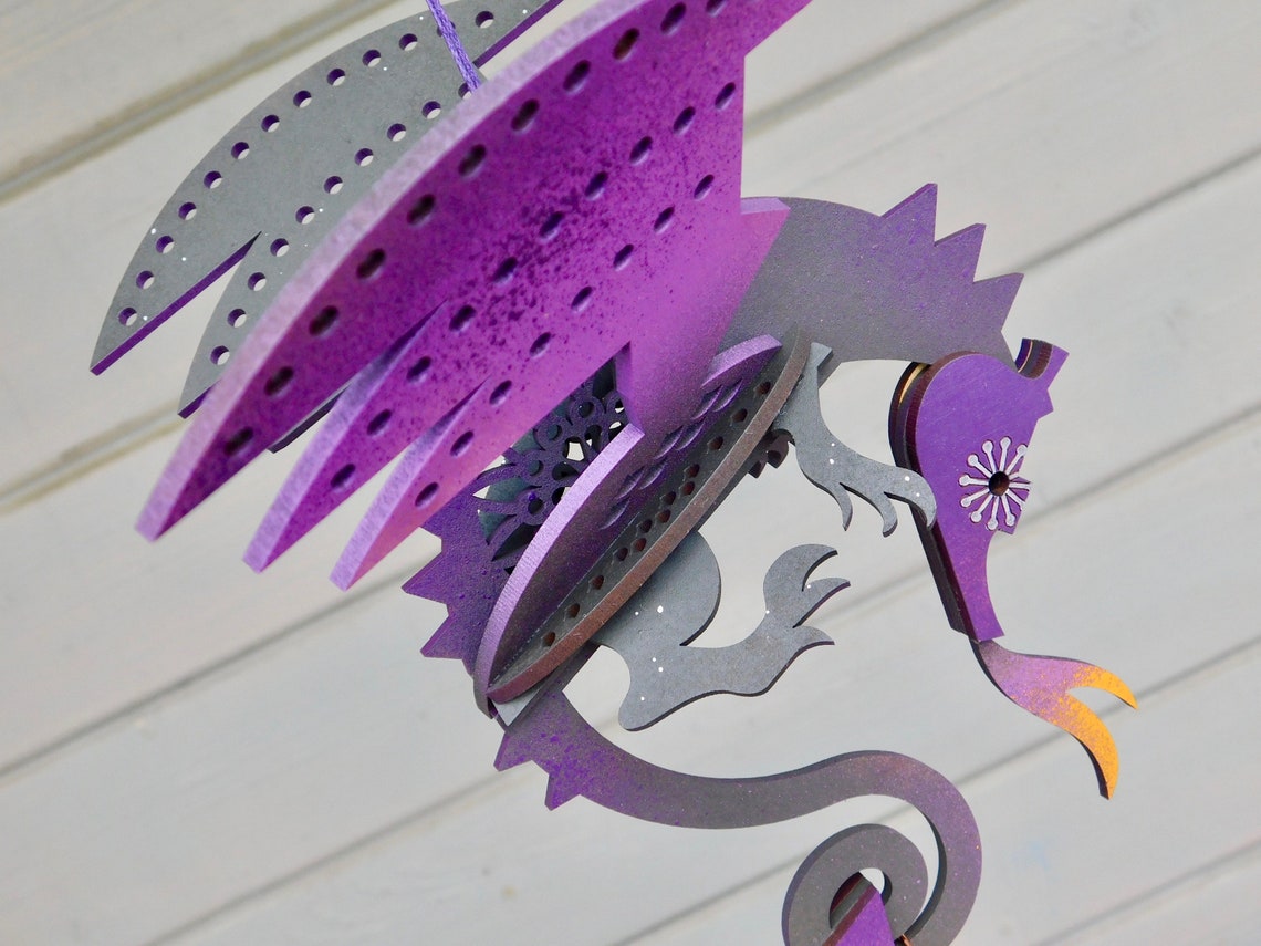 Cornish Dragon Mobile Decoration Laser Cut / Lasercut Mdf - Etsy