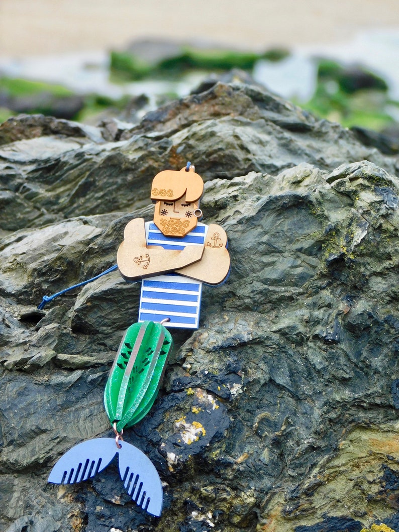 Mermaid Merman Mermate Merfolk Hanging Decorations, Laser Cut ...