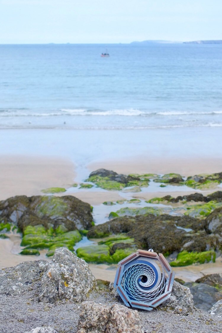 Wave octagon geometric layered decoration laser cut / | Etsy